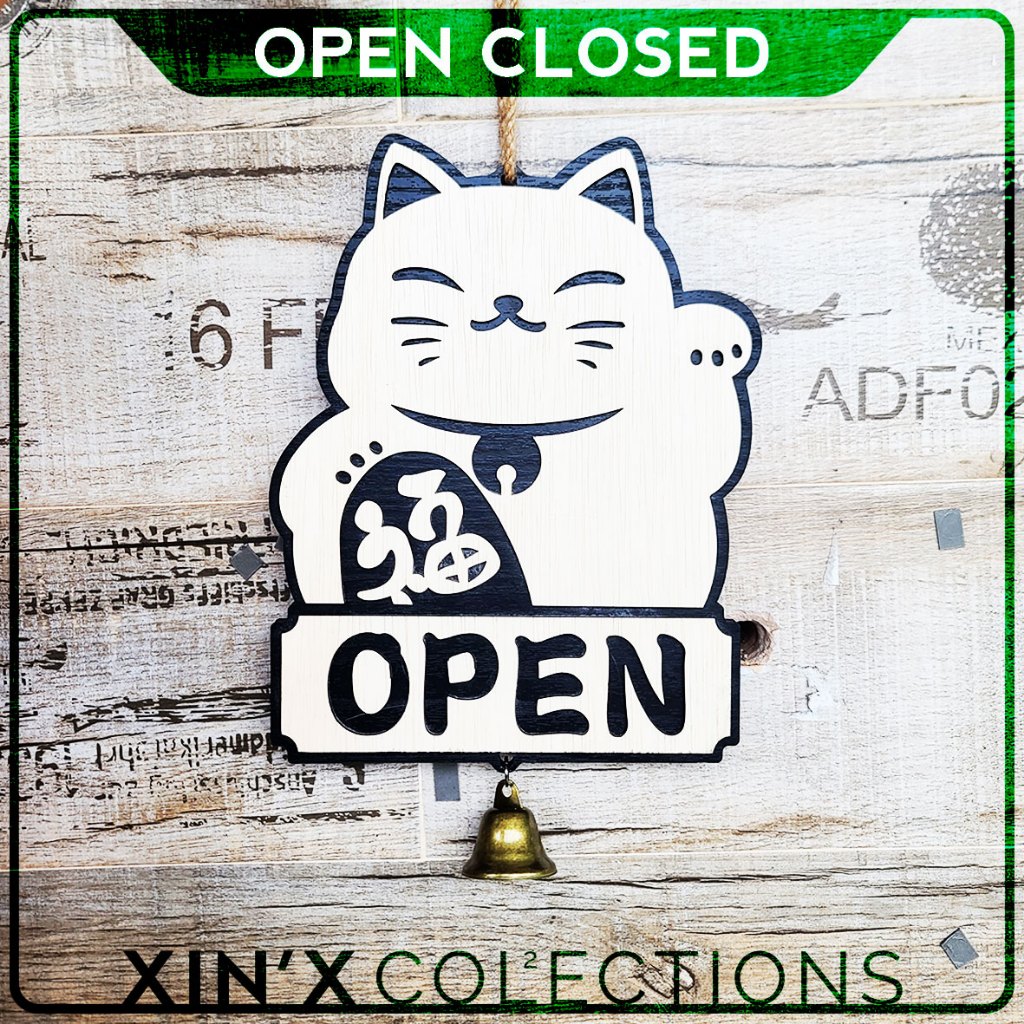 Open Closed Buka Tutup Wood Wooden Sign Signboard 营业打样 Signages ...