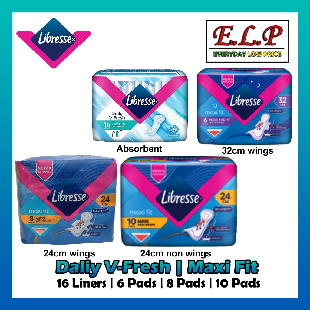 LIBRESSE Daily V-Fresh 16 Liners Slim Liner Absorbent/ Maxi Fit 24cm ...