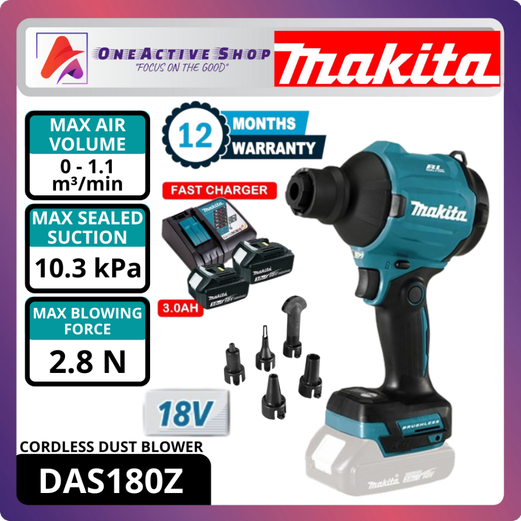 MAKITA 18V DAS180Z CORDLESS DUST BLOWER 10.3KPA 2.8N | DAS180 - 1 YEAR WARRANTY | Shopee Malaysia