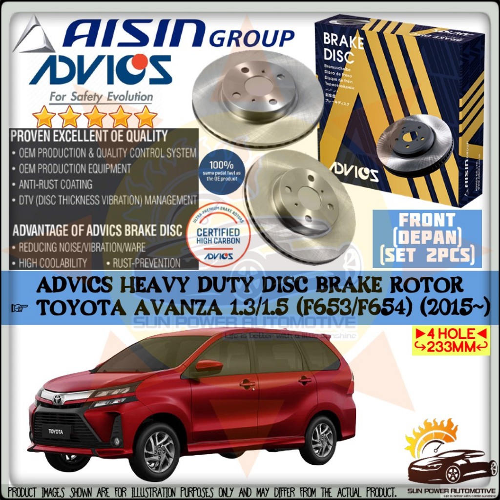 AISIN ADVICS Heavy Duty Toyota Avanza 1.3 / 1.5 F653 / F654 (2015 ...