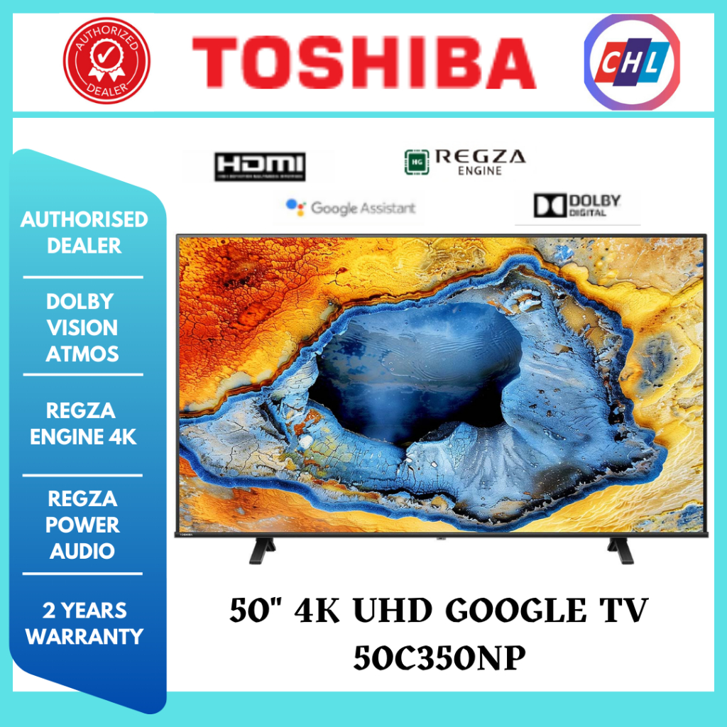 TOSHIBA (AUTHORISED DEALER) 50" / 65" 4K UHD GOOGLE TV 50C350NP ...