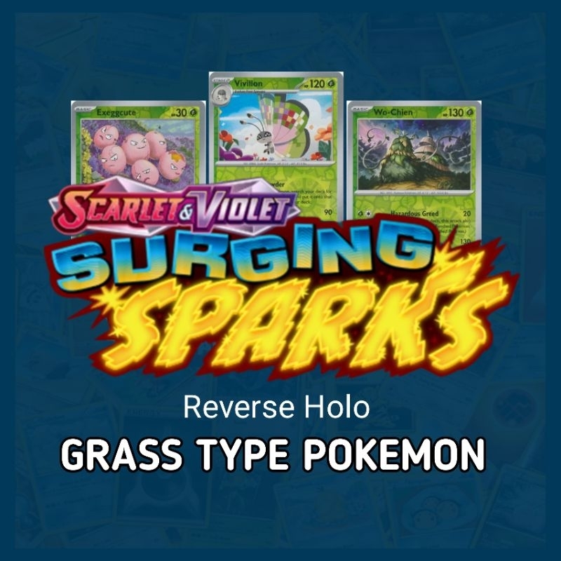 Surging Sparks: GRASS Type Reverse Holo | Pokemon TCG Card | Shopee ...