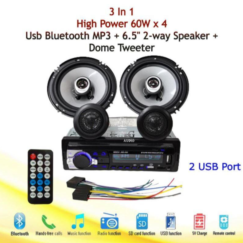 Radio Package Set~ 12V Car Stereo Radio 2 USB Port BLUETOOTH/USB/MP3/SD ...