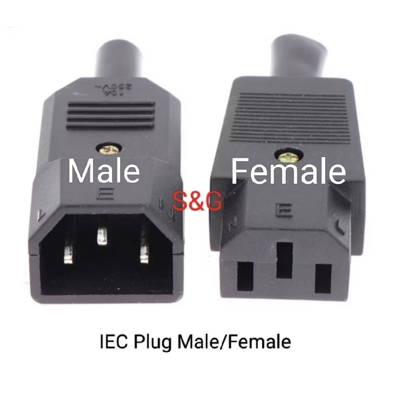 IEC Power Plug/Socket/Male/ Female 10A 250V | Shopee Malaysia