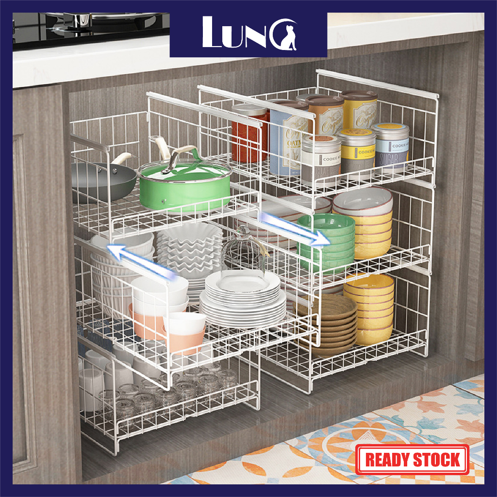kitchen cabinet pull out basket / multi-function pull out storage rack ...