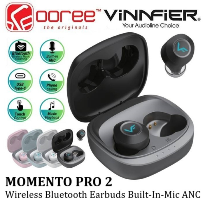 VINNFIER MOMENTO PRO 2 WIRELESS BLUETOOTH EARBUDS DUAL MIC WITH STEREO ...