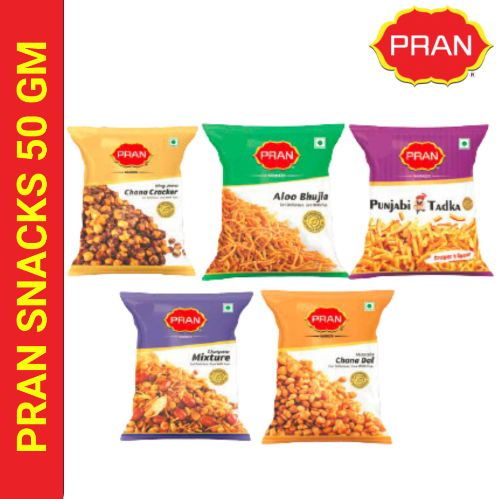 PRAN SNACKS PANJABI TADKA/CHANA DAAL/MIXTURE/CHANA CRACKER/ALU BHUJIA ...
