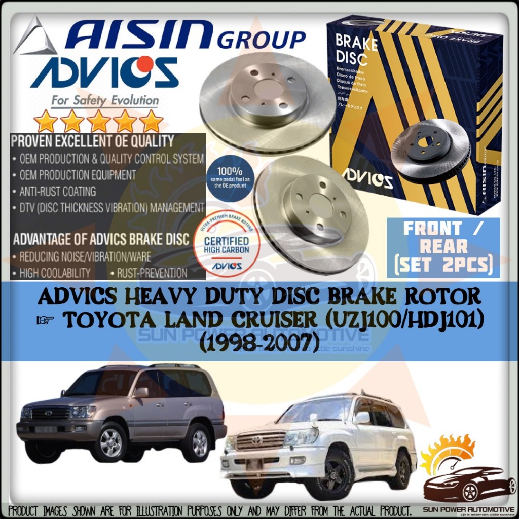 AISIN ADVICS Heavy Duty Toyota Land Cruiser ( HDJ101 / UZJ100 ) Brake ...