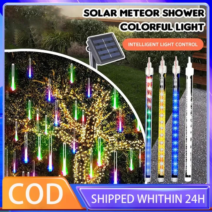 RAYA LAMPU SOLAR/PLUG 50CM LED Waterproof Meteor Shower Rain 8 Tube LED ...