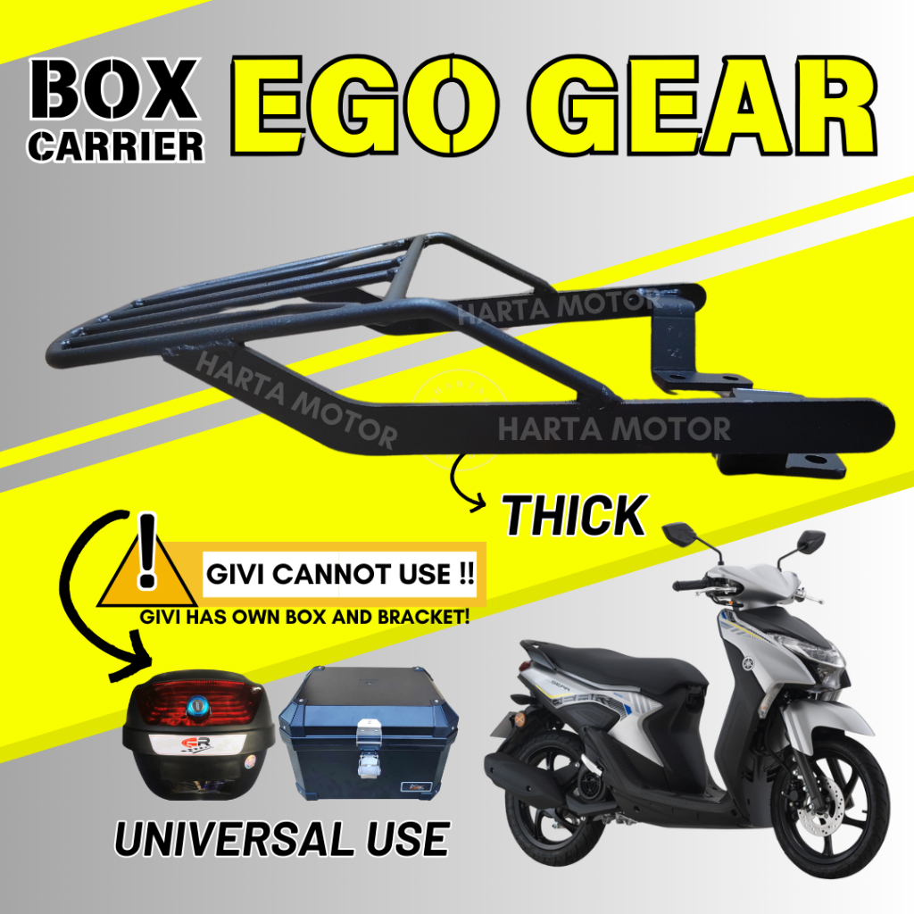 EGO GEAR 125 REAR BOX MONORACK BOX CARRIER BRACKET KAKI TABAK HEAVY ...