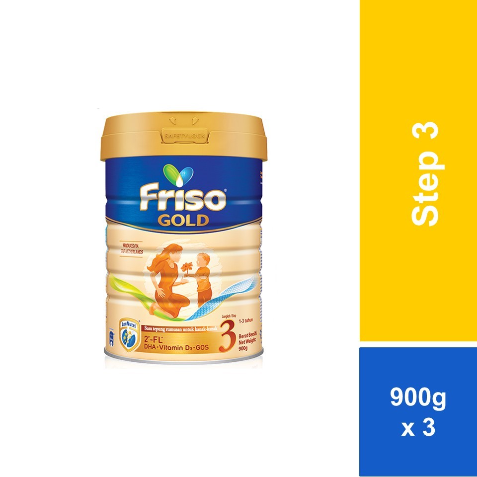 [Bundle of 3] Friso Gold Step 3 Milk Formula 900g [Exp 30 Dec 2026 ...