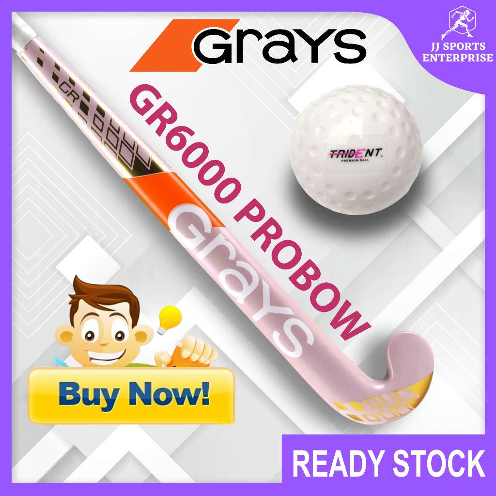 Grays GR 6000 Probow Hockey Stick GR6000 (36.5'') Pink Gold Trident ...