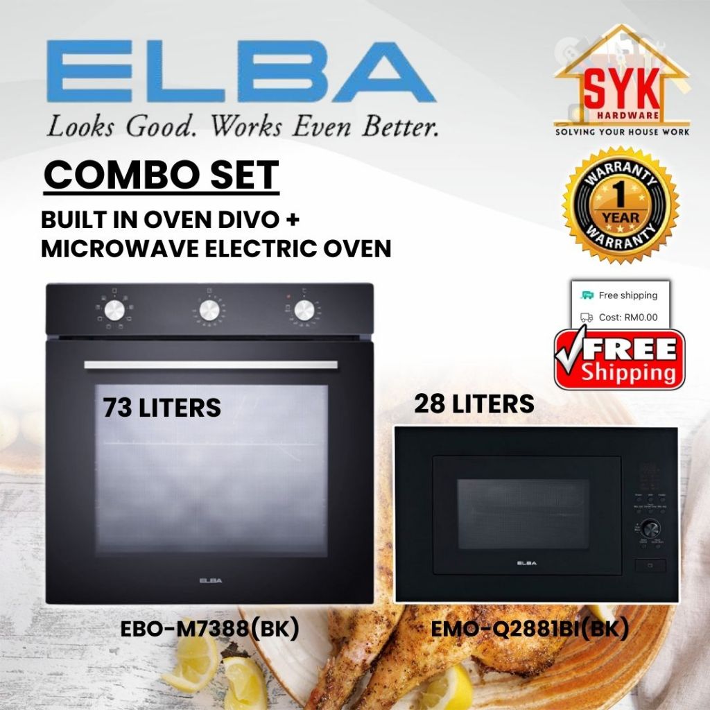 SYK Free Shipping Rubine RBO-CAVO-60BL Build In Oven 60 Liters Electric Oven RMO-OREO-28BL Grill ...