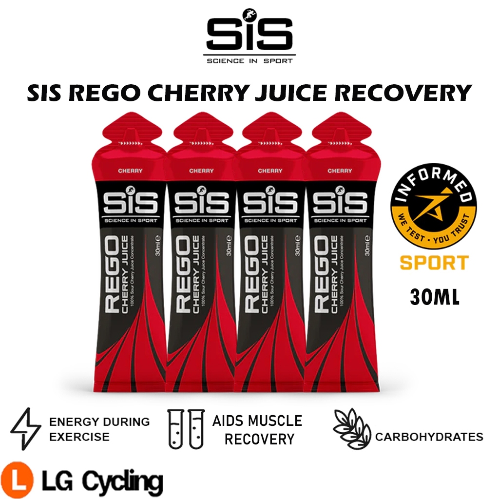 Science in Sport REGO Cherry Juice Recovery Energy Gel Pack 30ml ...
