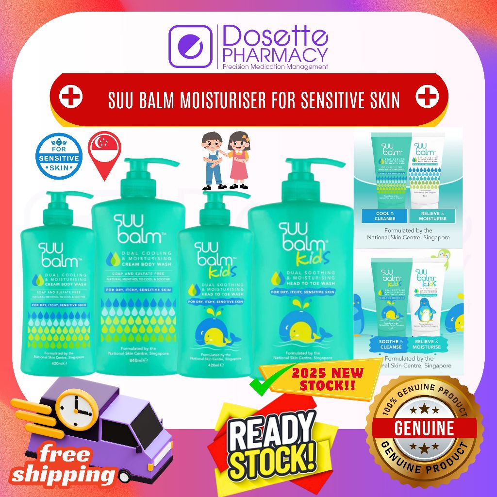 SUU BALM DUAL COOLING & MOISTURISING BODY WASH ADULT & KIDS [ 420ML ...