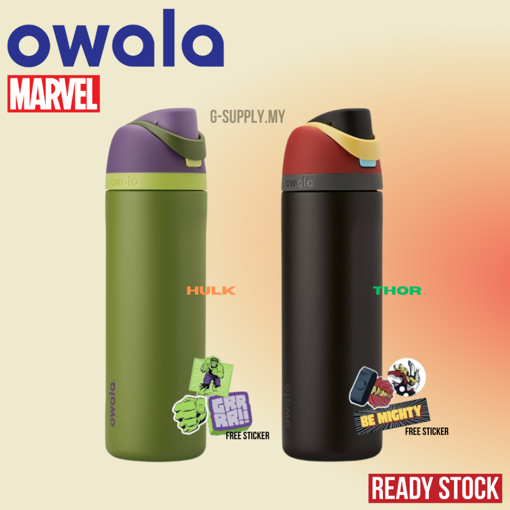 OWALA MARVEL 24oz FreeSip Insulated Stainless Steel Water Bottle Straw ...