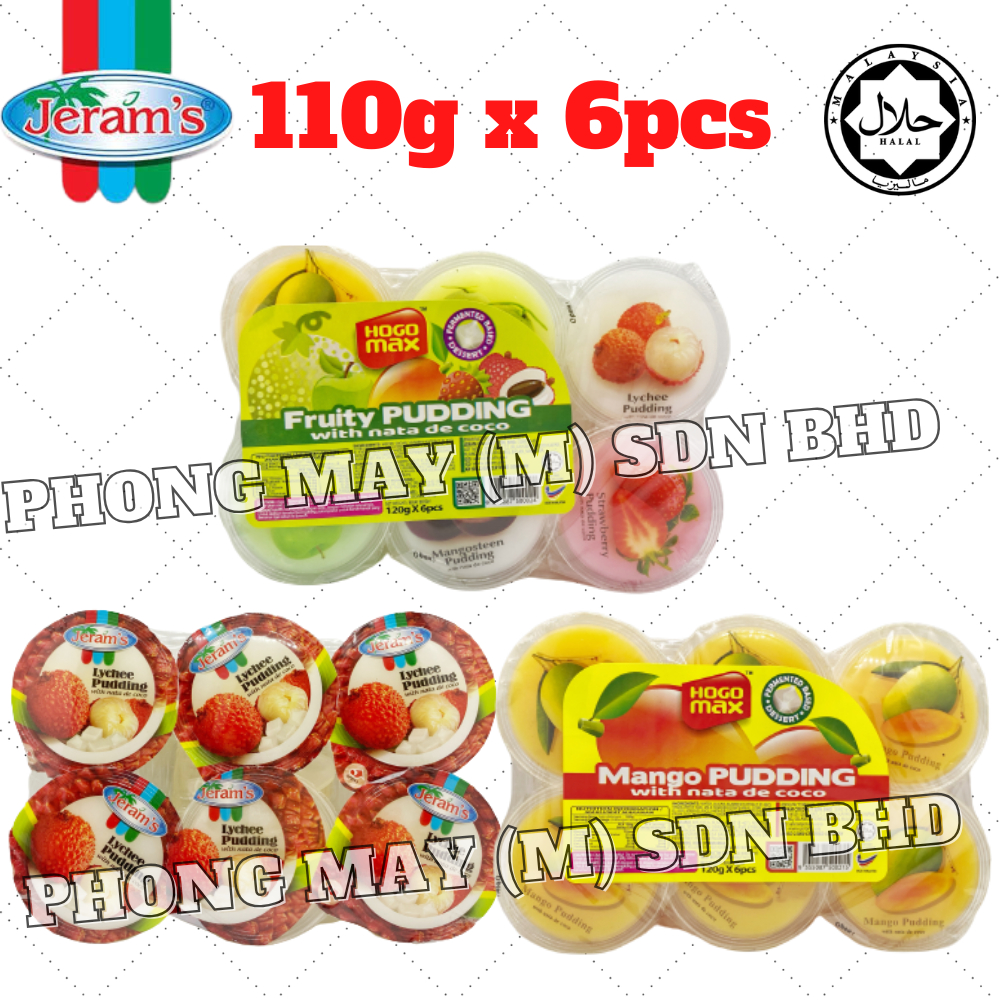 JERAM FRUIT PUDDING CUPS [110G*6CUPS] / HOGOMAX FRUIT PUDDING WITH NATA DECOCO/ MANGO PUDDING ...