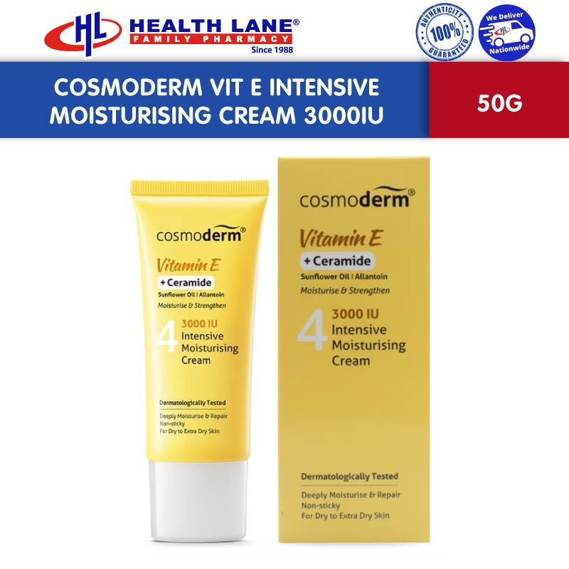 Cosmoderm Vit E Intensive Moisturising Cream 3000IU (50g) | Shopee Malaysia