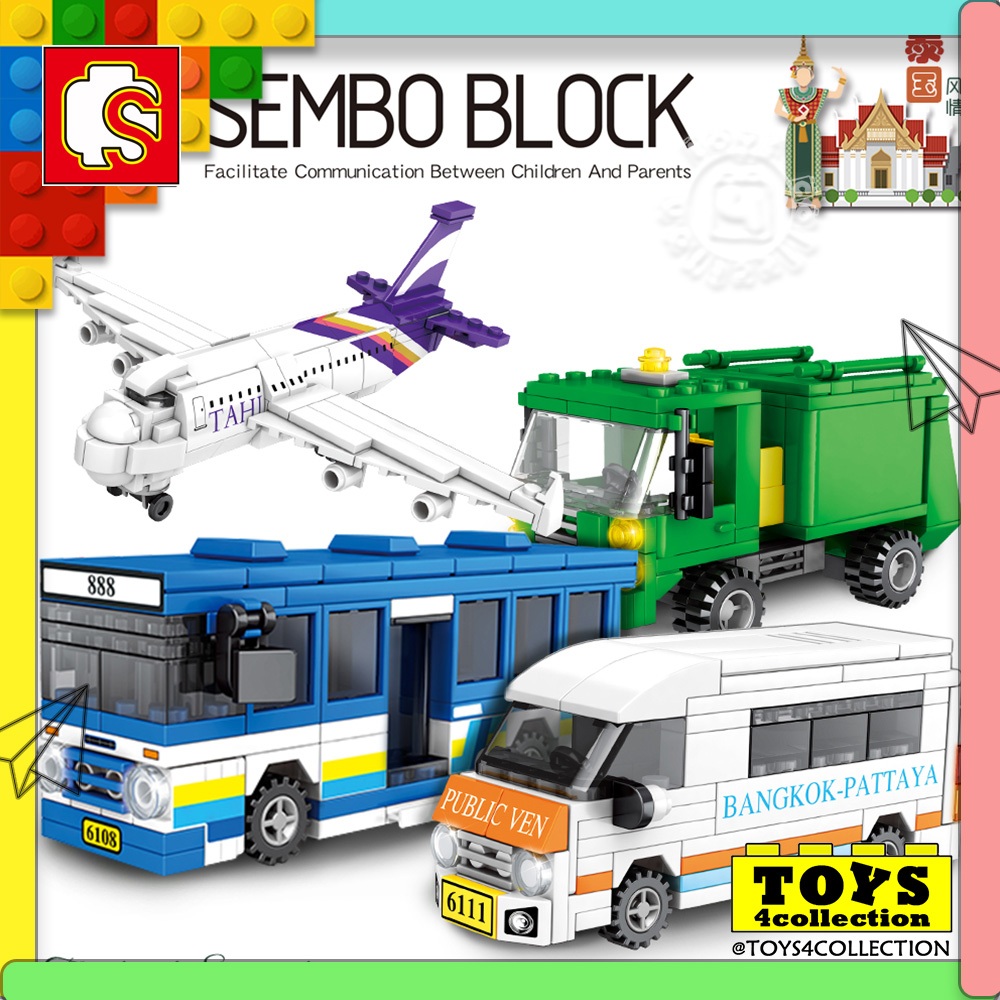 Sembo 6108 6111 Thailand Vehicle Bangkok Pattaya Van Aeroplane Bus ...