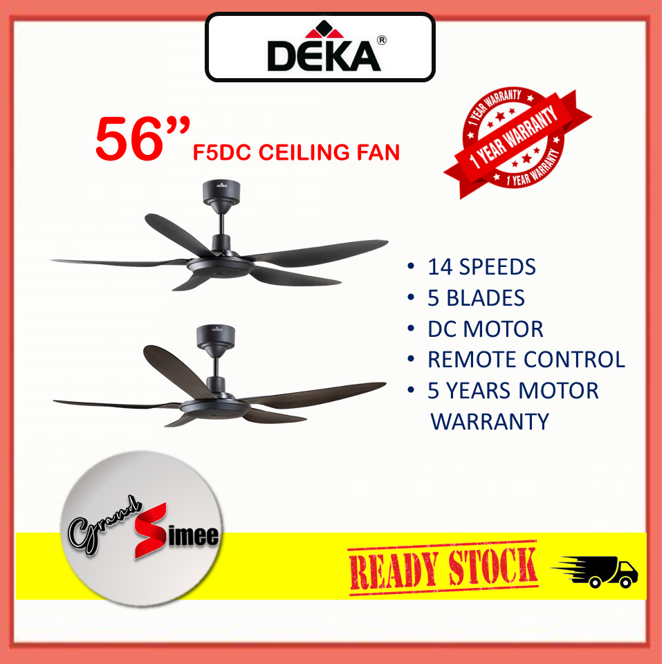 DEKA 56" F5DC DC MOTOR CEILING FAN (BLACK & DARK WOOD) | Shopee Malaysia