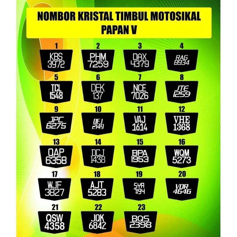 Plat Kristal/Plat Timbul murah/Nombor Plate Murah Kristal/Number Plat ...