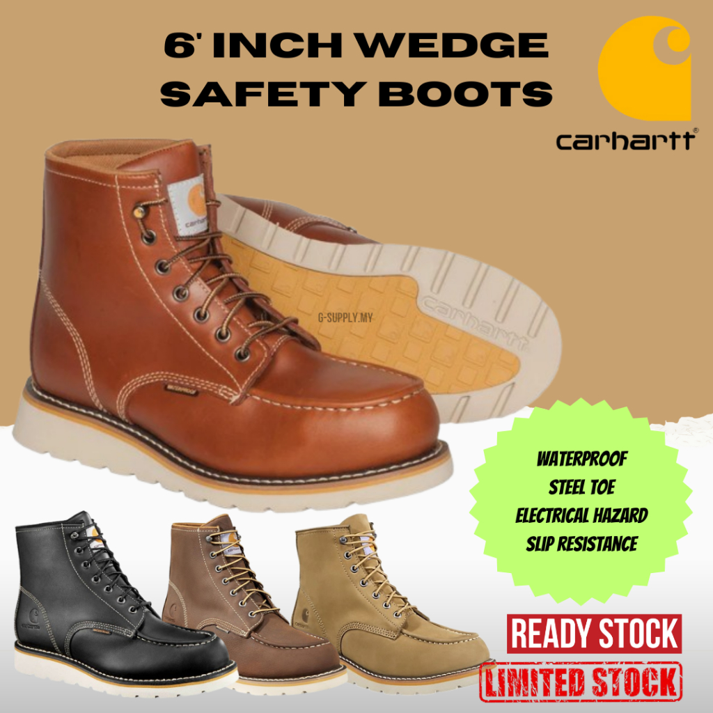 CARHARTT SAFETY BOOTS 6 Inch Waterproof Steel Toe Wedge Work Boot ...