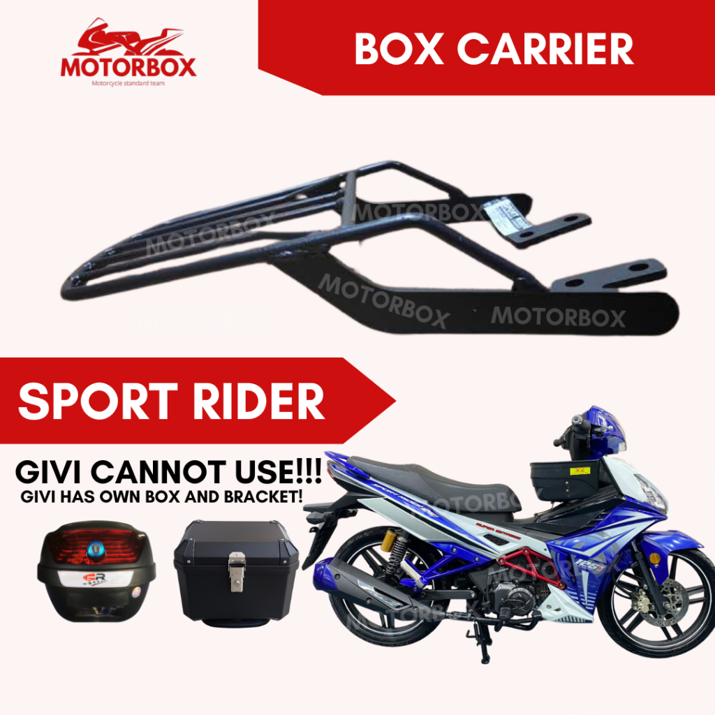 SYM SPORT RIDER 125 I REAR BOX MONORACK BOX CARRIER KAKI HEAVY DUTY PVC ...