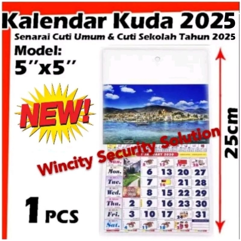 WSS (1pcs) Calendar Horse 2025 Kalendar Kuda 2025 跑马日历2025 Senerai Cuti ...