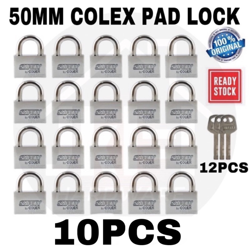 (100%ORIGINAL) 50MM COLEX PAD LOCK 5010 "10PCS" PADLOCK | Shopee Malaysia