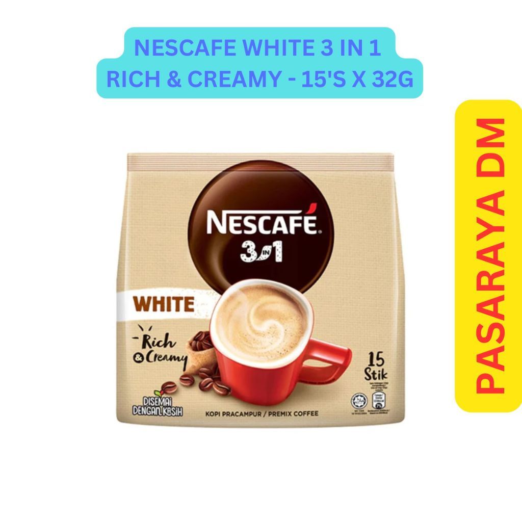 Nescafe White 3in1 Rich & Creamy 15s X 32g (NESCAFE WHITE 3IN1 RICH ...