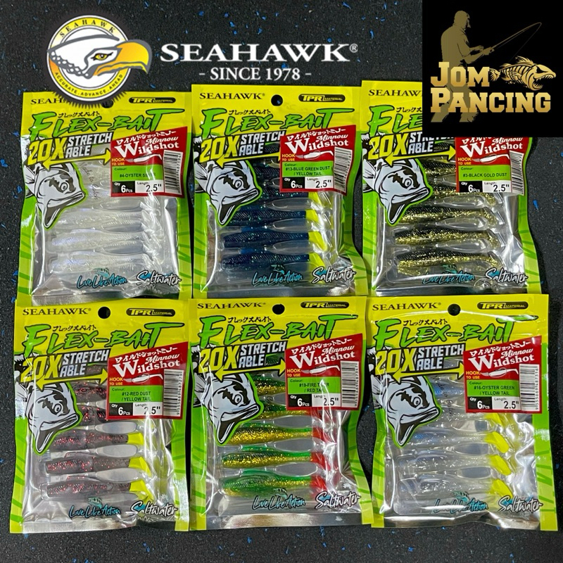 【Jom Pancing】SEAHAWK FLEX-BAIT MINNOW SP SLIM SOFT PLASTIC FISHING LURE ...