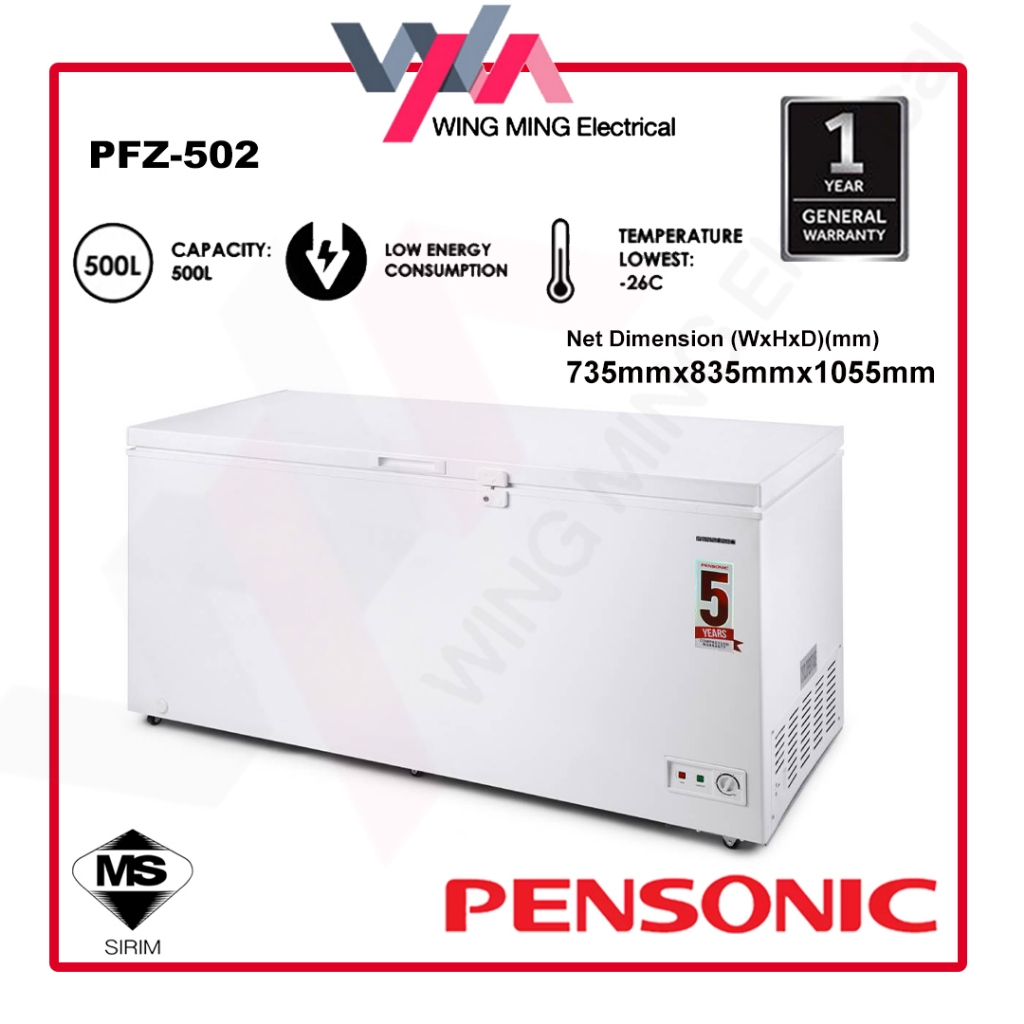 Pensonic 500L Chest Freezer Refrigerator 2 Door/Peti Beku 2 Pintu (PFZ ...
