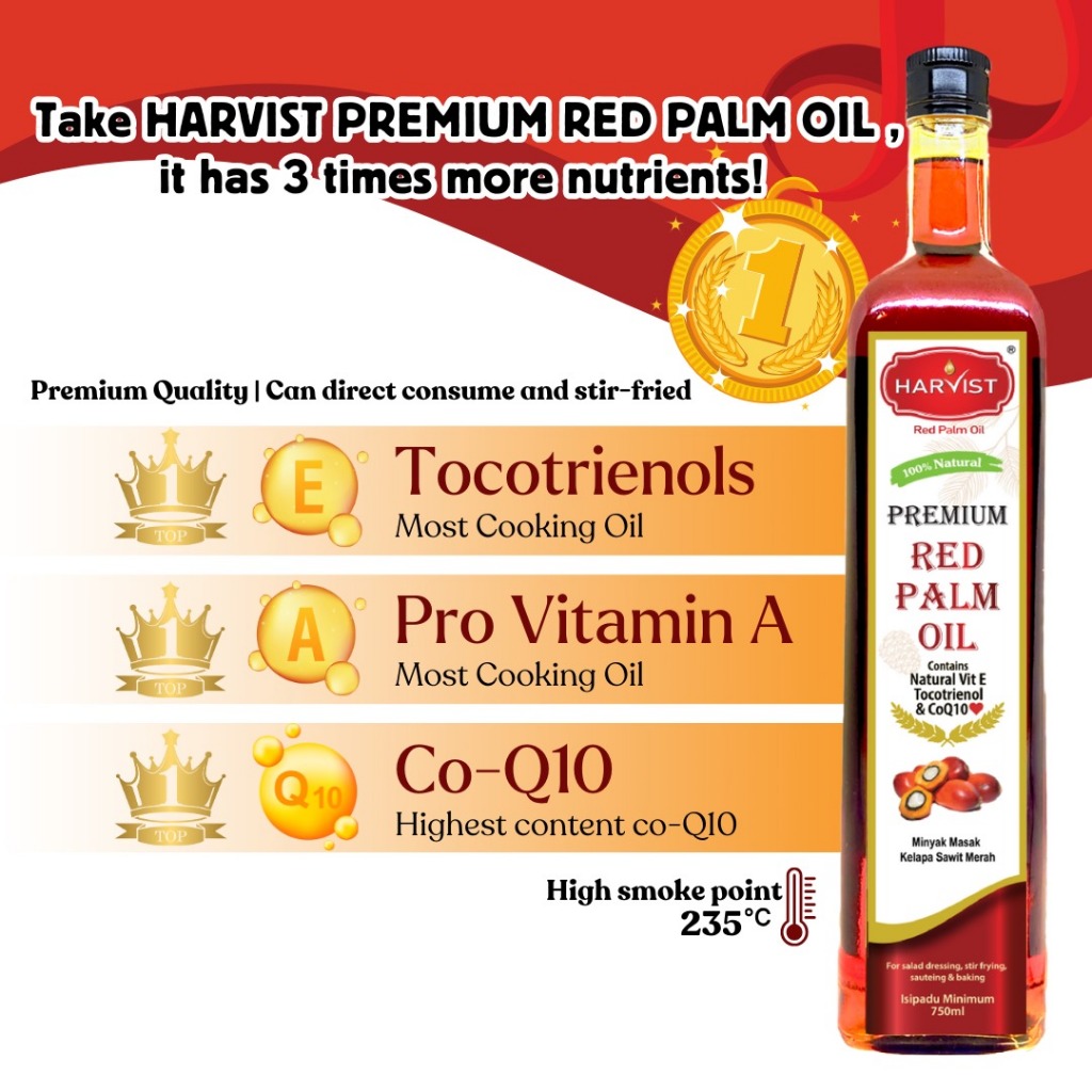 HARVIST Premium Red Palm Oil 750ml [Minyak Sawit Merah] | Shopee Malaysia