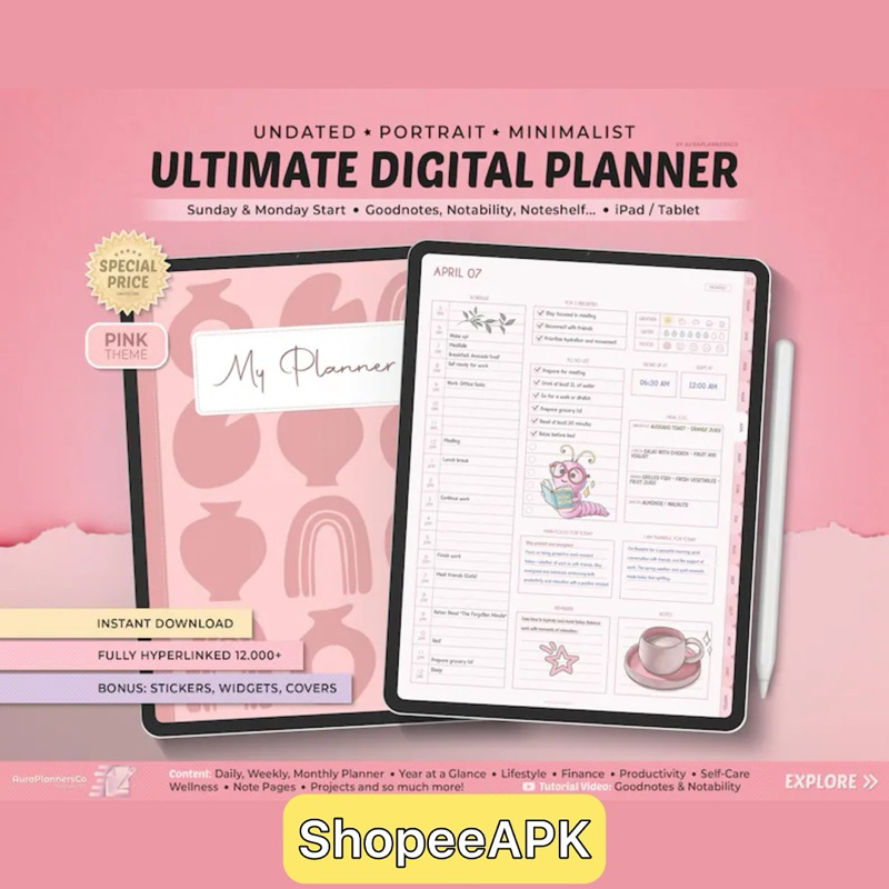 Ultimate Digital Planner 📅: Undated Goodnotes Calendar with Daily ...