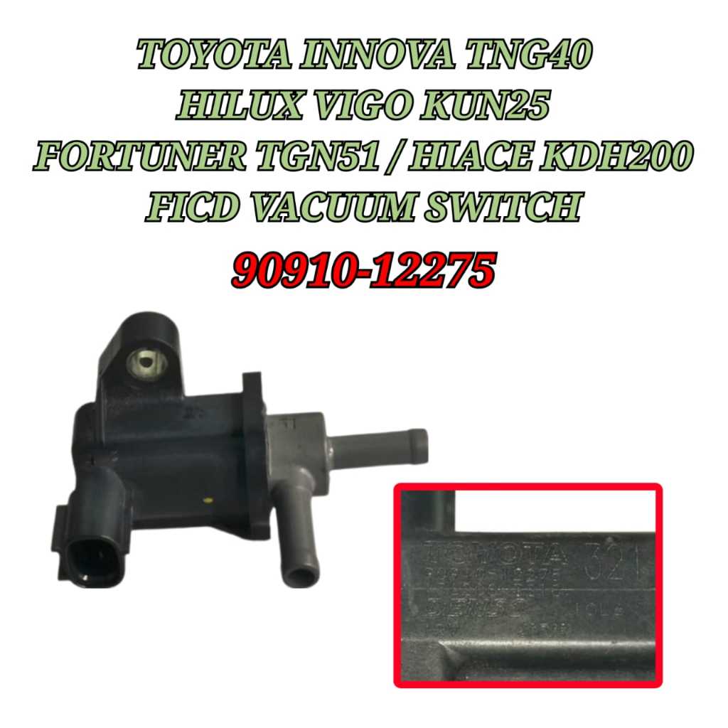 FICD Vacuum Valve Toyota Innova TNG40 Hilux Vigo KUN25 Fortuner TGN51 ...