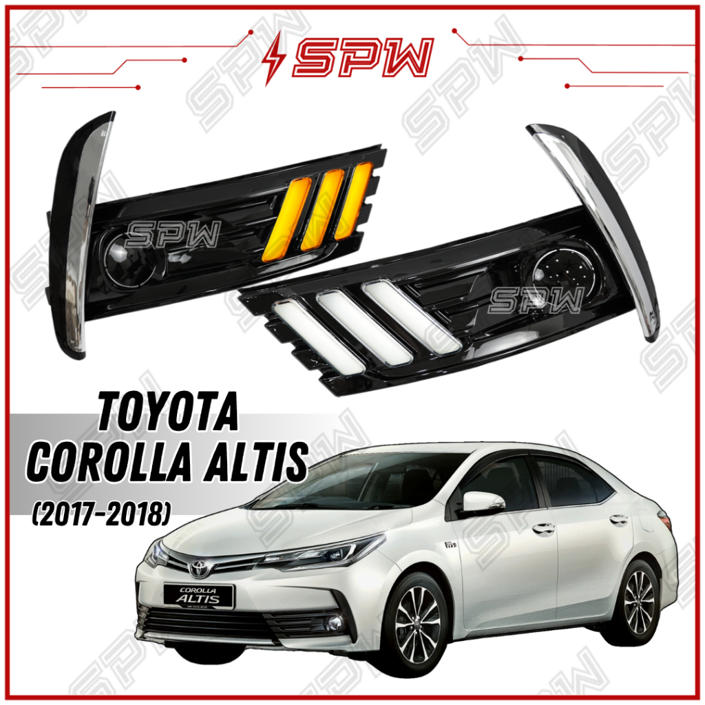 Toyota Corolla Altis (2017-2019) Dynamic LED Daylight DRL Foglamp Cover ...