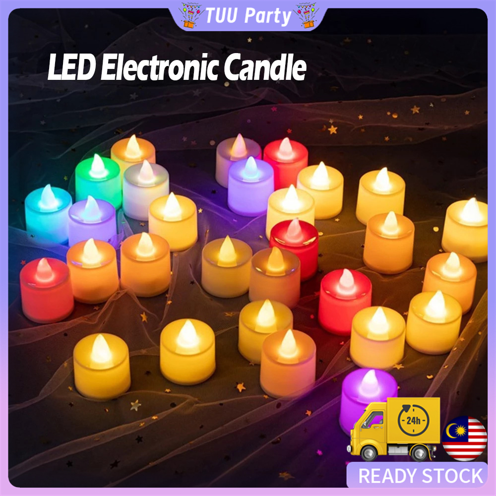 【𝗙𝗥𝗘𝗘 𝗕𝗔𝗧𝗧𝗘𝗥𝗬】Flicker Flameless Smokeless Romantic Mini LED Candle ...