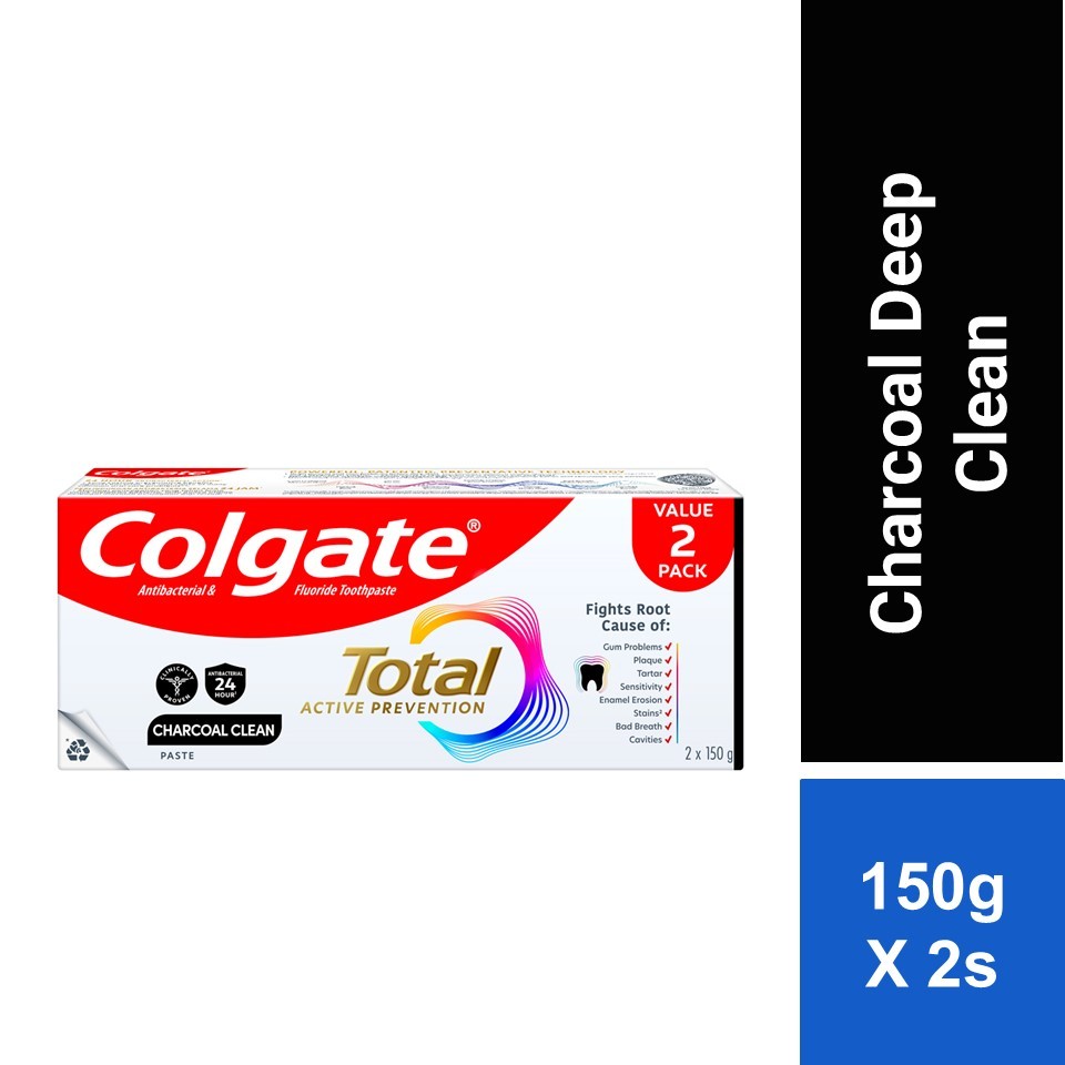 Colgate Total Charcoal Clean Toothpaste 150g x2 | Shopee Malaysia
