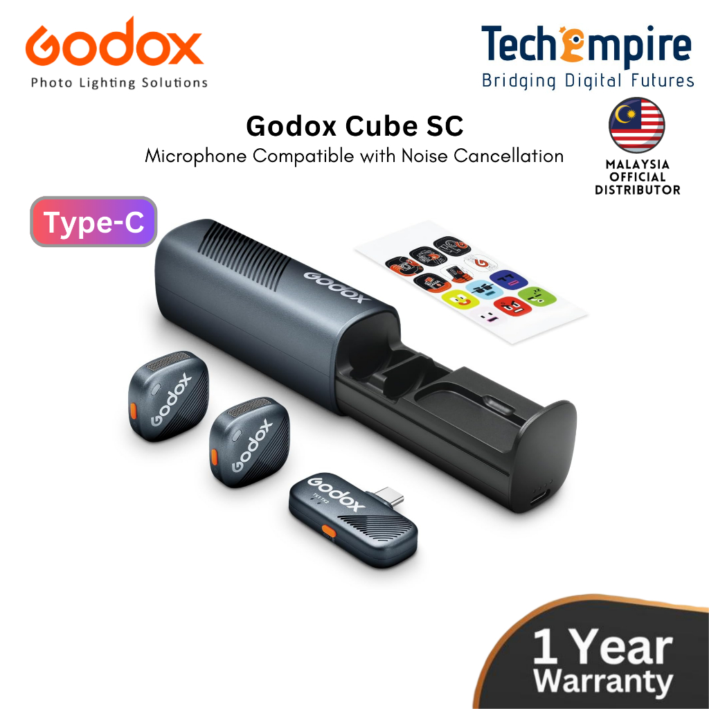 GODOX Cube-SC Kit2 Wireless Lavalier Microphone for iPhone 15 & Android ...