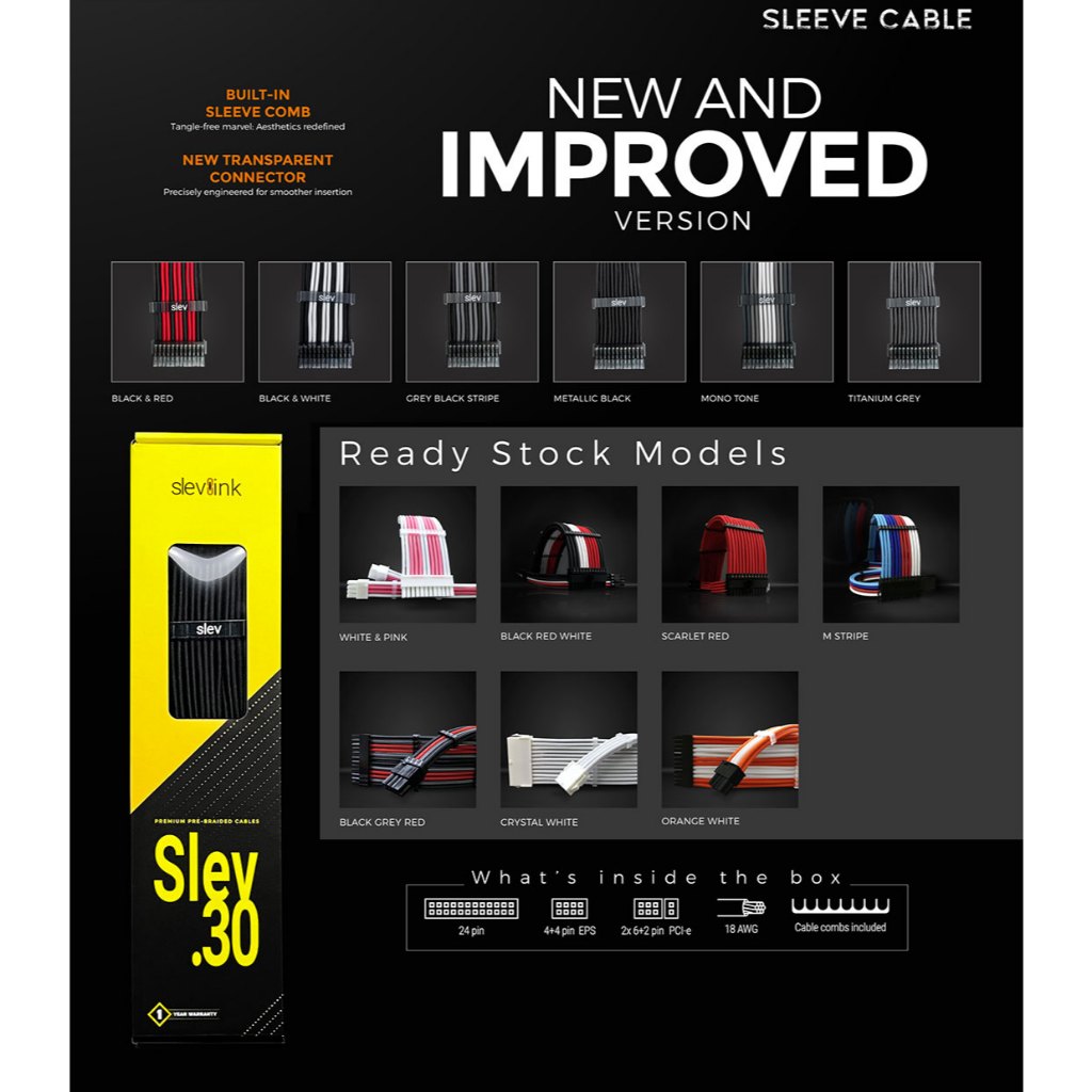 Slevlink Slev.30 Premium Pre-Braided Modding Cables [Transform PC into ...