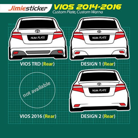Sticker Kereta Vios, Sticker Toyota Vios, Sticker Belakang, Custom ...