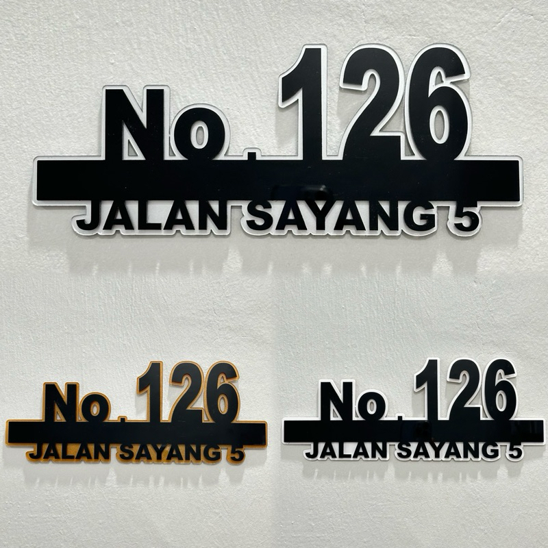 READY STOCK Custom Made Number Plate Rumah Aryclic 5MM modern House ...