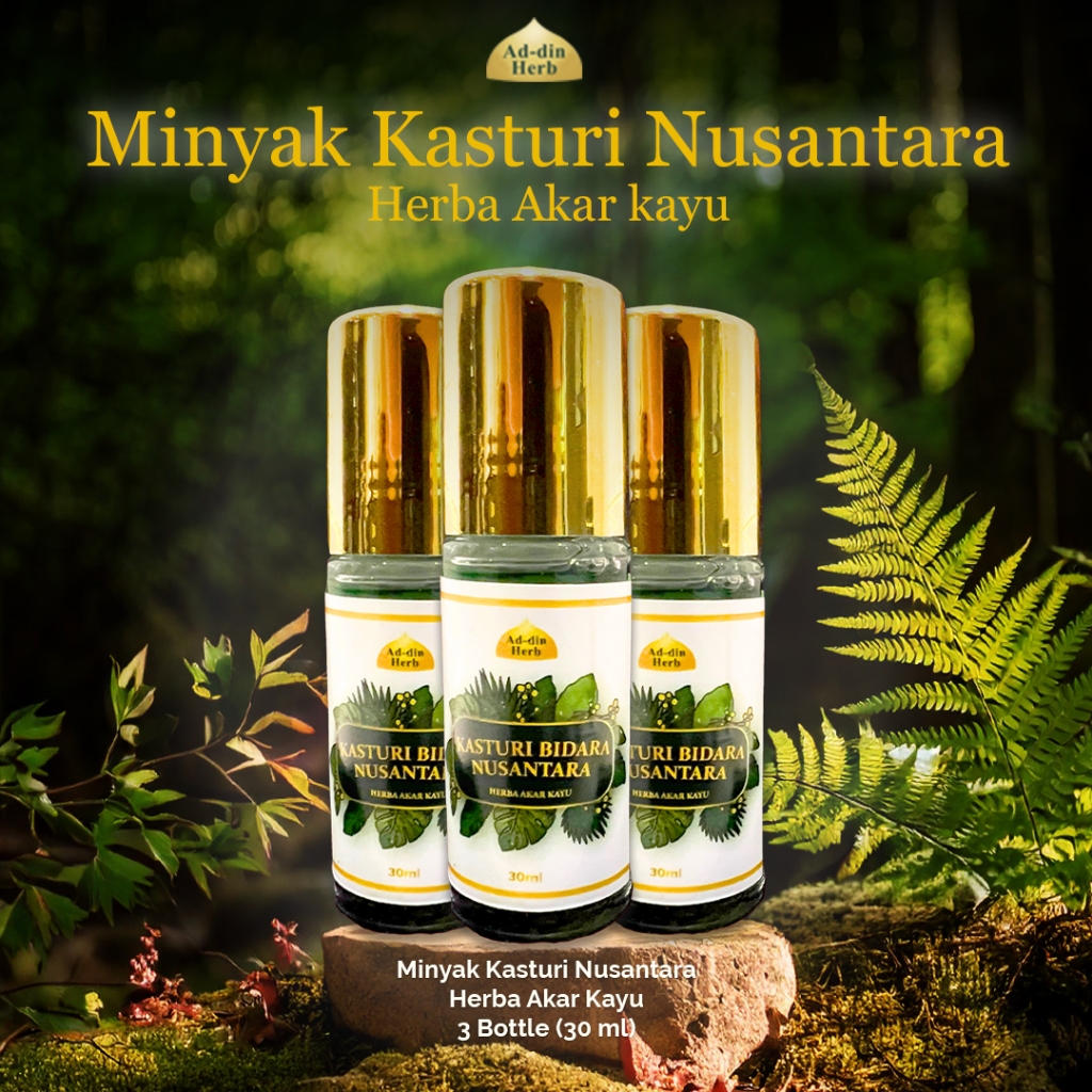 🔥OFFICIAL HQ🔥[SET PROMO] 3 B0T0L MINYAK KASTURI NUSANTARA HERBA AKAR ...