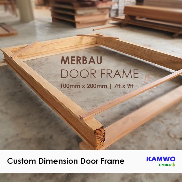 Custom made door frame made from premium golden MERBAU wood 100mm x ...