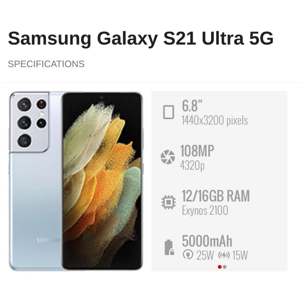 Samsung Galaxy S21 Ultra 5G [12GB RAM + 256GB/512GB ROM] || DEMO unit ...