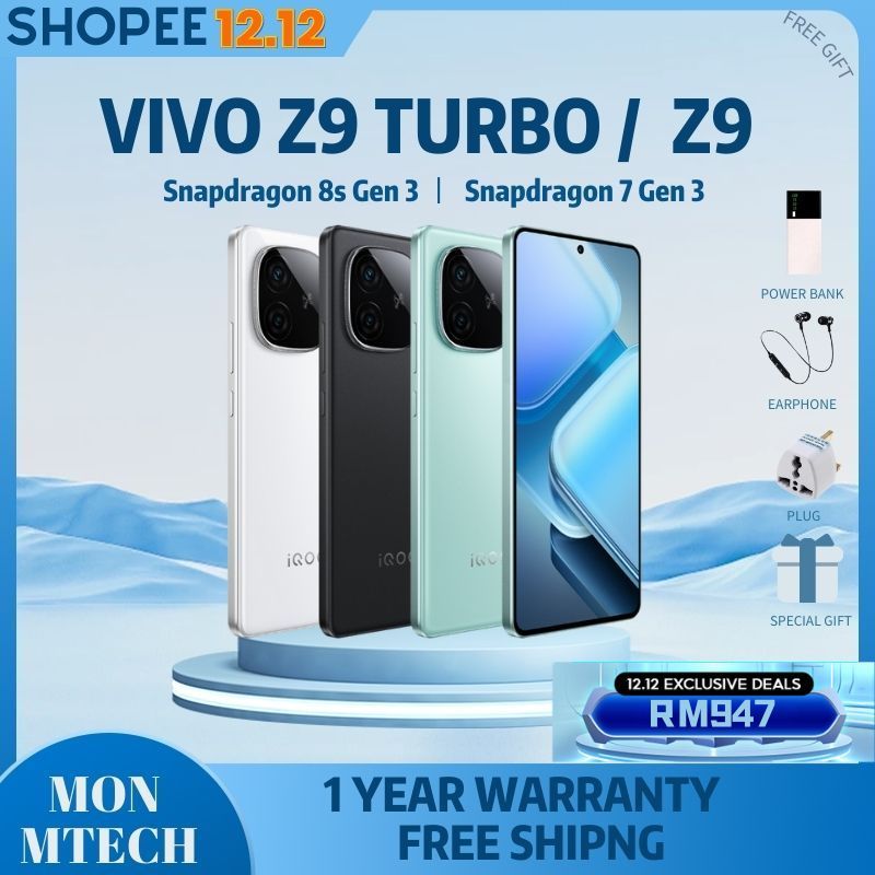 [Ready Stock] VIVO iQOO Z9 Turbo / IQOO Z9 Snapdragon 8s Gen 3 6000mAh Battery 80W Flash ...