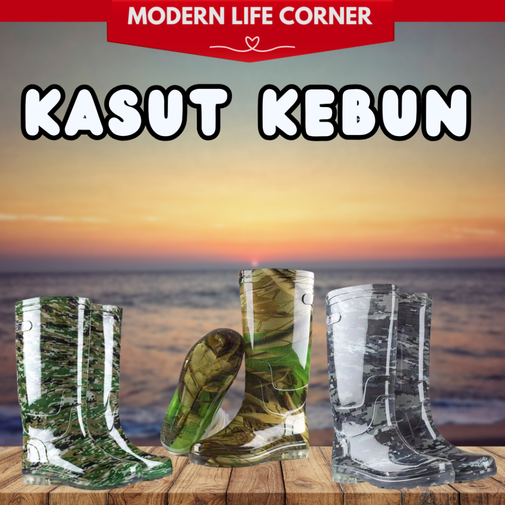 Kasut Kebun/Sawah Tinggi 38cm/Bendang Kualiti Tinggi/Men's Waterproof ...