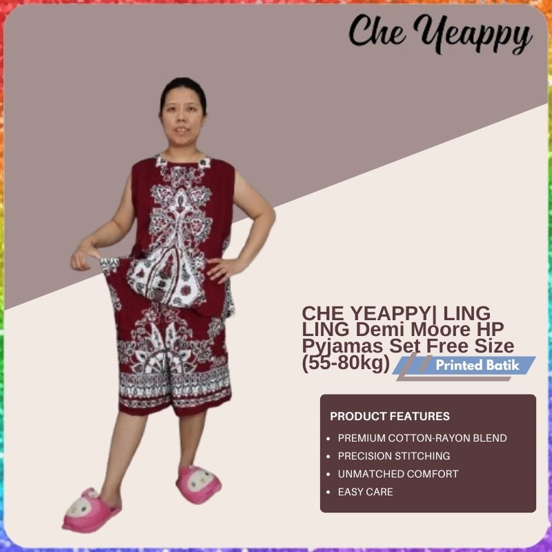 Che Yeappy | Mek Chein | LING LING | Printed Batik Sleeveless Pyjamas ...