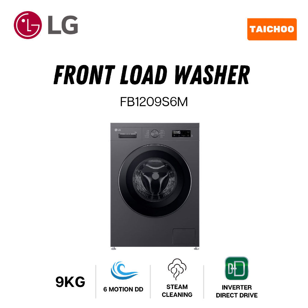 LG Front Load Washing Machine 9KG with Inverter Direct Drive FB1209S6M ...