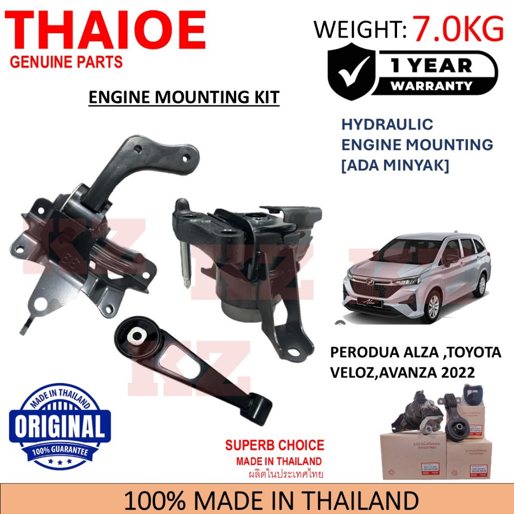 THAIOE - ENGINE MOUNTING SET 3PC - PERODUA ALZA ,TOYOTA VELOZ TOYOTA ...